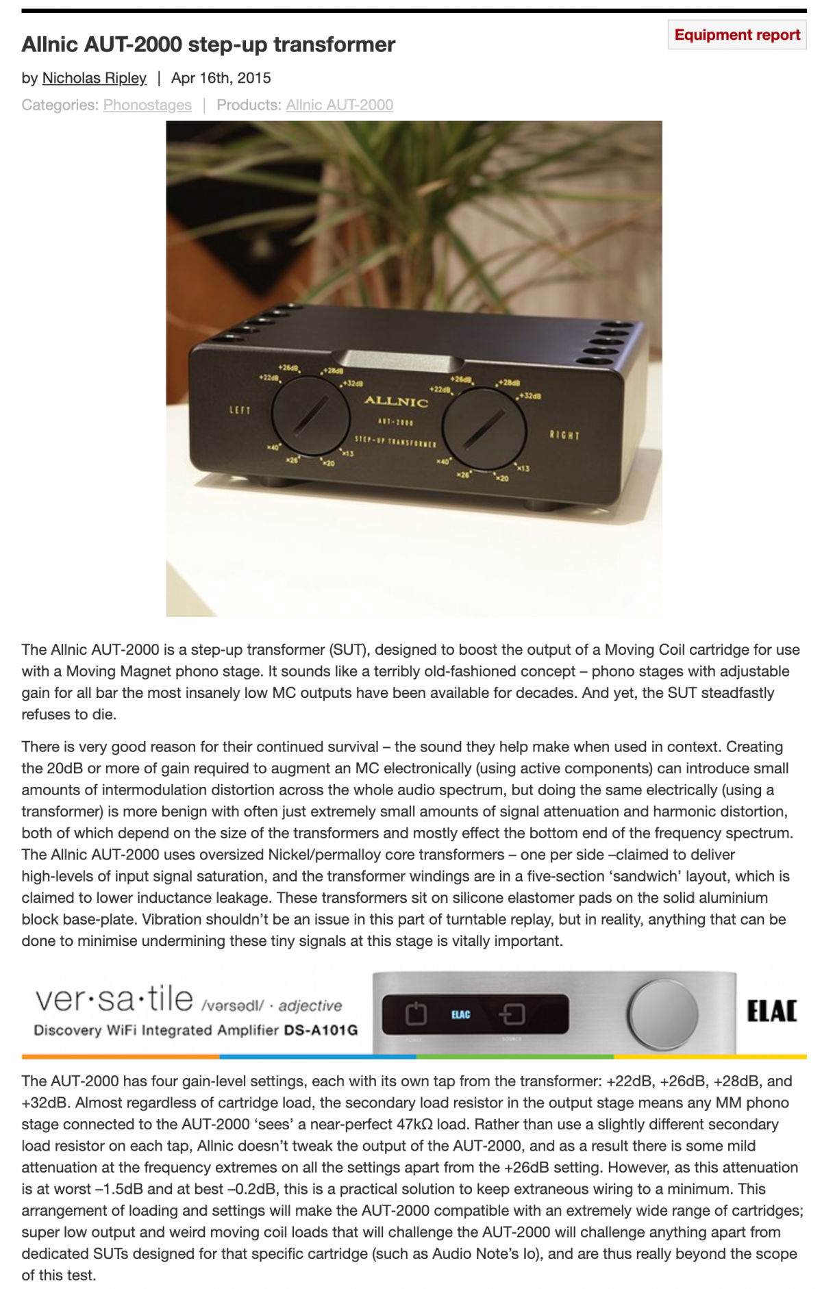 AUT-2000 : Absolute Sound Review – Audiomentors